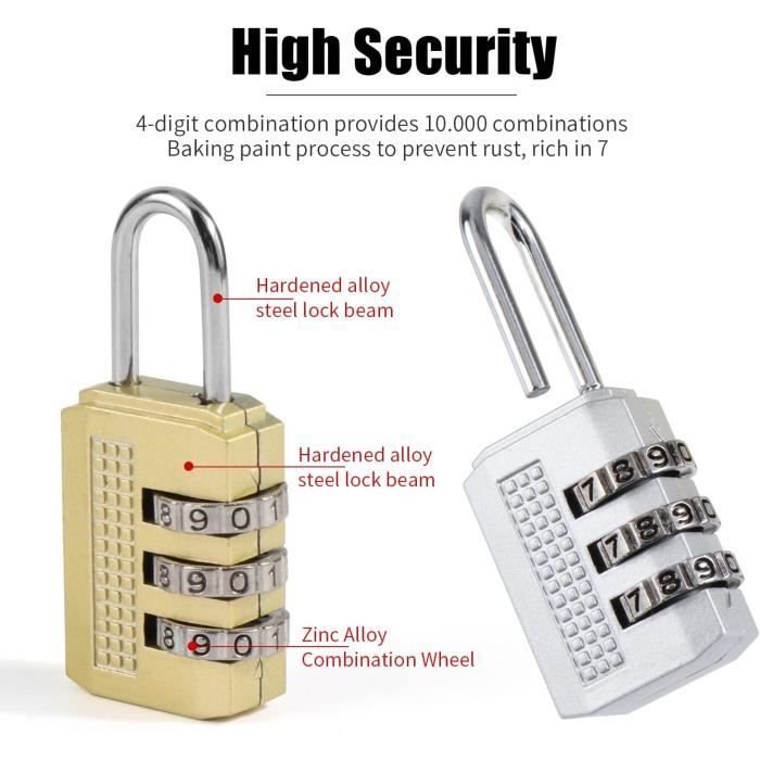 7 Pièces Cadenas code casier Cadenas à combinaison Adenas à Combinaison ...