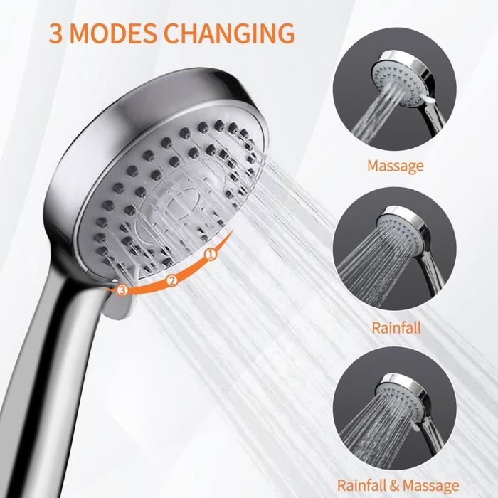 Pommeau De Douche Avec Filtre Haute Pression Douchette Avec 3 Modes De