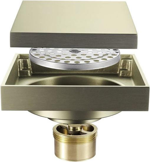 Siphon De Sol Douche, Drain De Plancher Douche Carré Laiton Massif ...