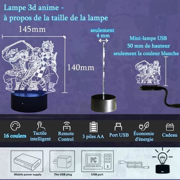 Nezuko Manga Lampe 3D, Tanjirou Nezuko Zenitsu Hashibira Inosuke Anime ...