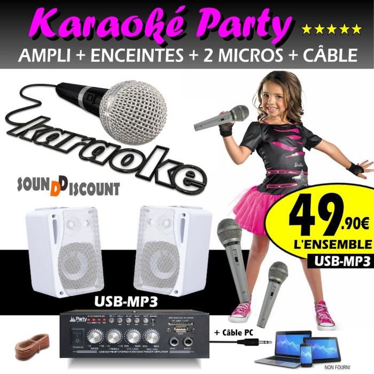 PACK KARAOKÉ ENFANTS PACK 2 ENCEINTES + AMPLI USB BLUETOOTH + 2 MICROS ... PACK KARAOKÉ ENFANTS PACK 2 ENCEINTES + AMPLI USB BLUETOOTH + 2 MICROS ...