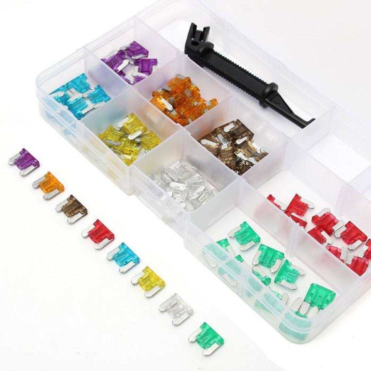 Kit 100 Mini Micro Atc Fusible Fuse Lame 3 30 Ampère Outil Puller
