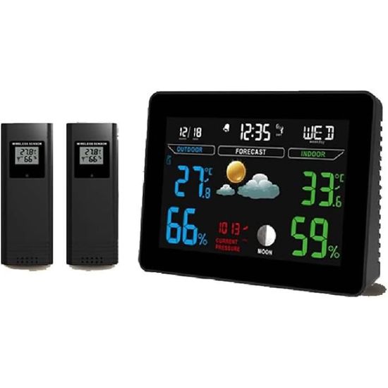 Station Météo Led Avec Capteur Extérieur Sans Fil, Prévisions De Stations Météorologiques ...