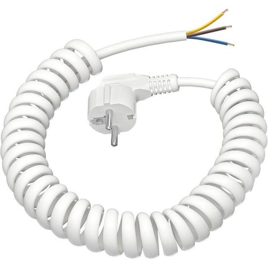 KEAGAR Rallonge spiralée à Contact de Protection 250V - 16A, Câble ...