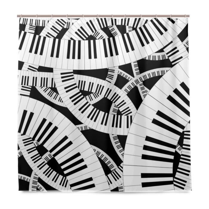 Rideau de Douche,Illustration vectorielle de clavier de piano incurvé ...