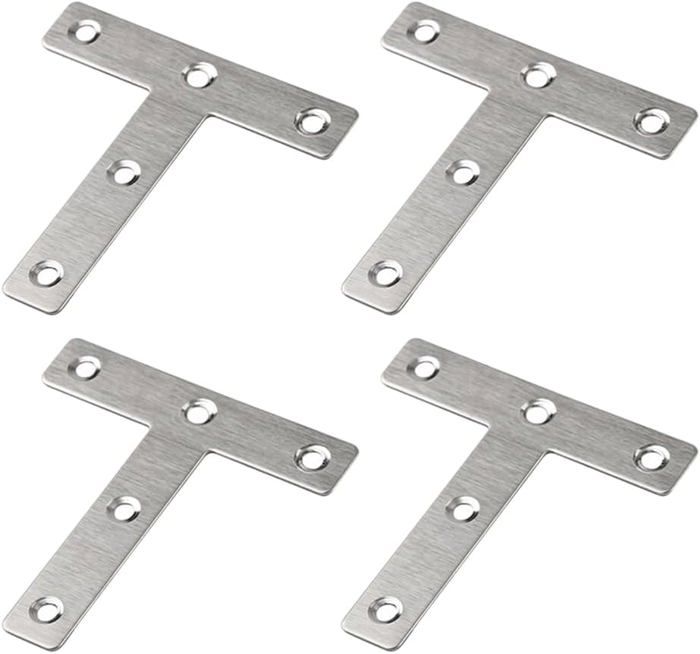 20 Piezas Équerre d'Angle Plate Acier Inoxydable Forme de T Support ...
