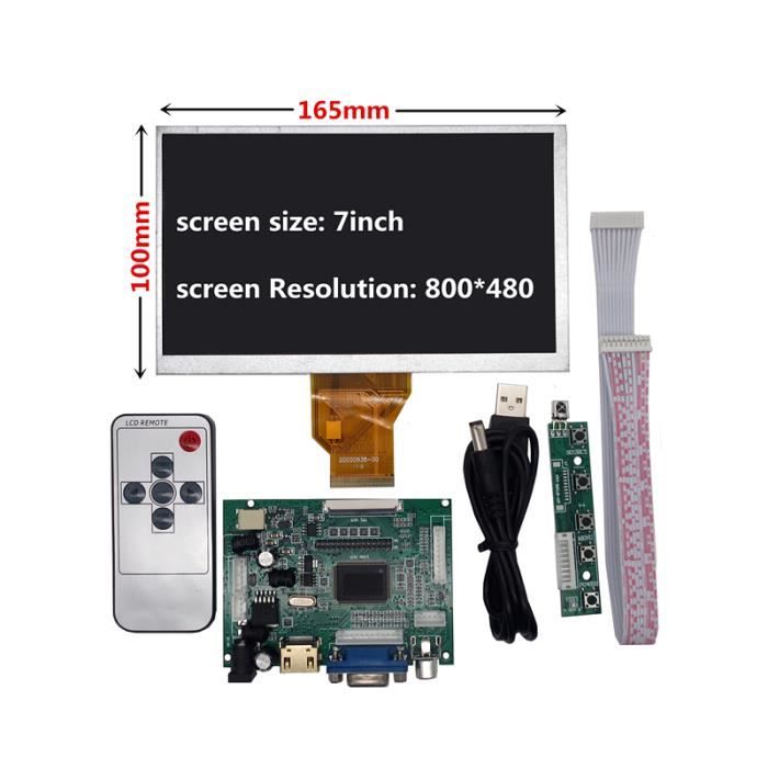 Ensemble complet-Écran d'affichage LCD pour Raspberry Pi, moniteur LCD ...