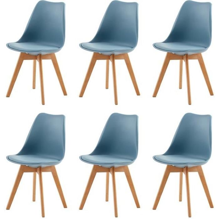 Lot de 6 chaises au design Scandinave contemporain pour salle à manger ...