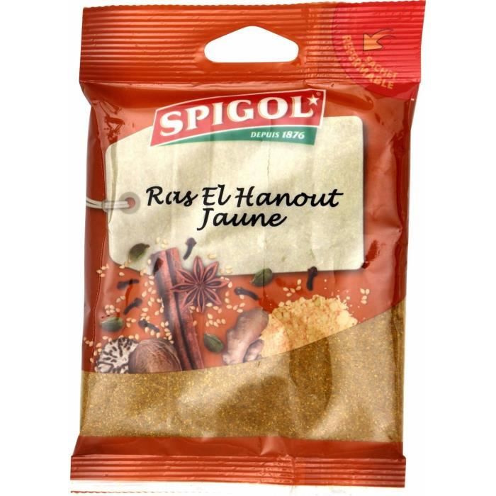 LOT DE 6 - SPIGOL - Ras El Hanout jaune - Epices - sachet de 80 g ...
