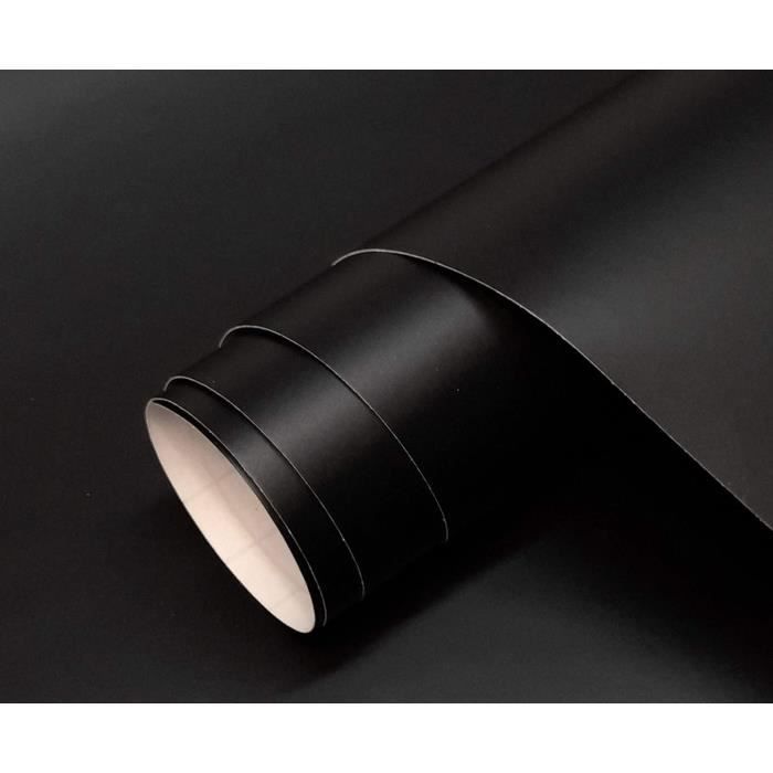 Papier Adhesif pour Meuble Noir Mat Film Adhesif pour Mur Cuisine ...