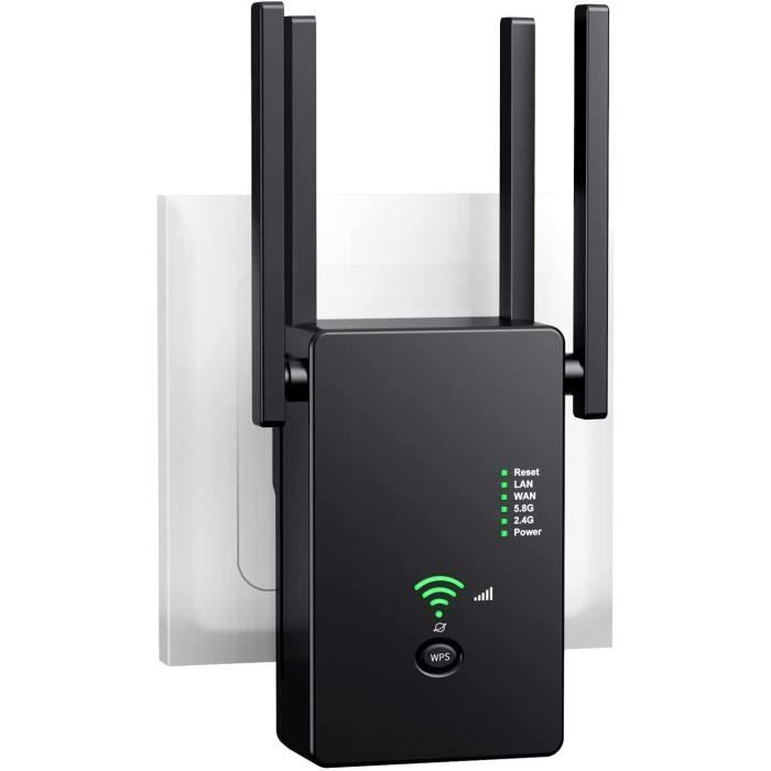 1200 Mbps Répéteur WiFi,Amplificateur WiFi Dual Band 5GHz-2.4GHz,WiFi ...