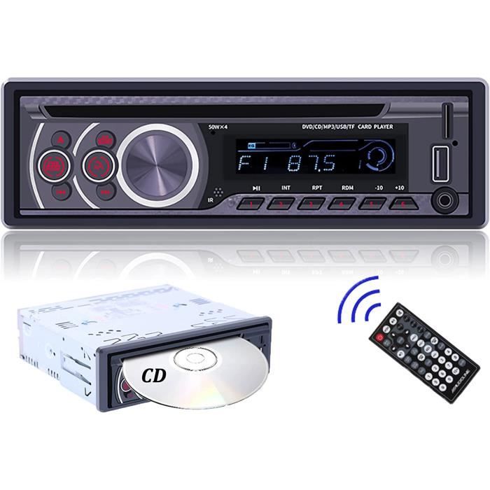 LIWI-Autoradio avec Lecteur CD 1 Din Bluetooth Single Din Autoradio FM avec USB Micro SD AUX ...