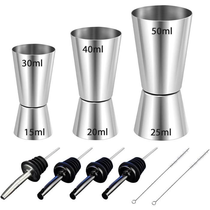 Lot De 3 Alcool Tasse À Mesurer Mesure Pour Bar Et Vin 4Pcs Verseur ...
