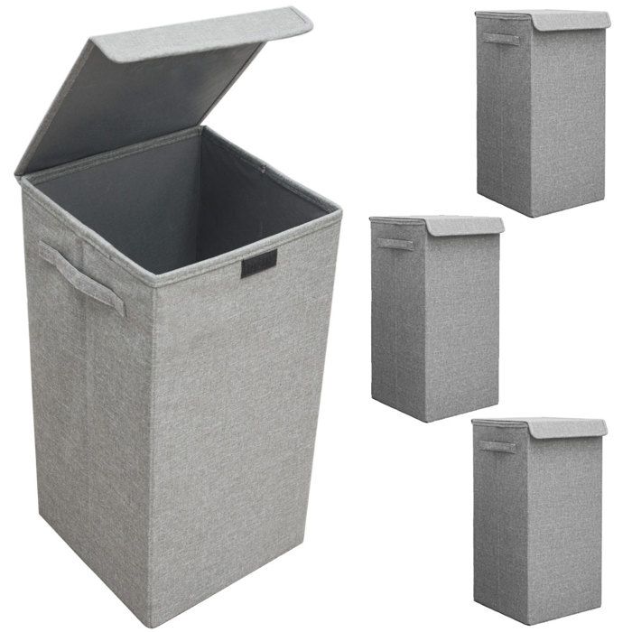 Lot de 3 : 50L Panier à Linge Sale avec Couvercle - 30x30x60 Bac de ...