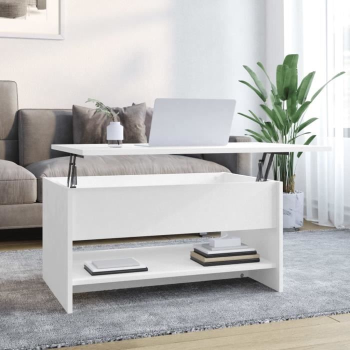 Lisa Table basse Blanc 80x50x40 cm Bois d'ingénierie AB809656 84399 ...