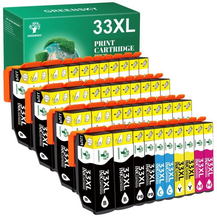 GREENSKY 40 Pack Cartouche Epson XP-7100 XP-540 XP-530 XP-640 XP-635 XP ...