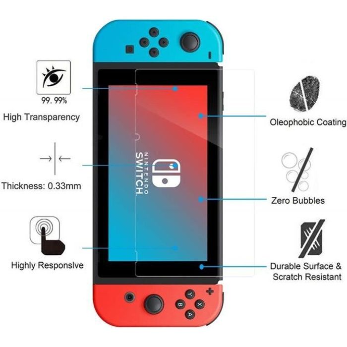 Protection Écran Nintendo Switch Vitre Nintendo Switch Verre Trempé ...