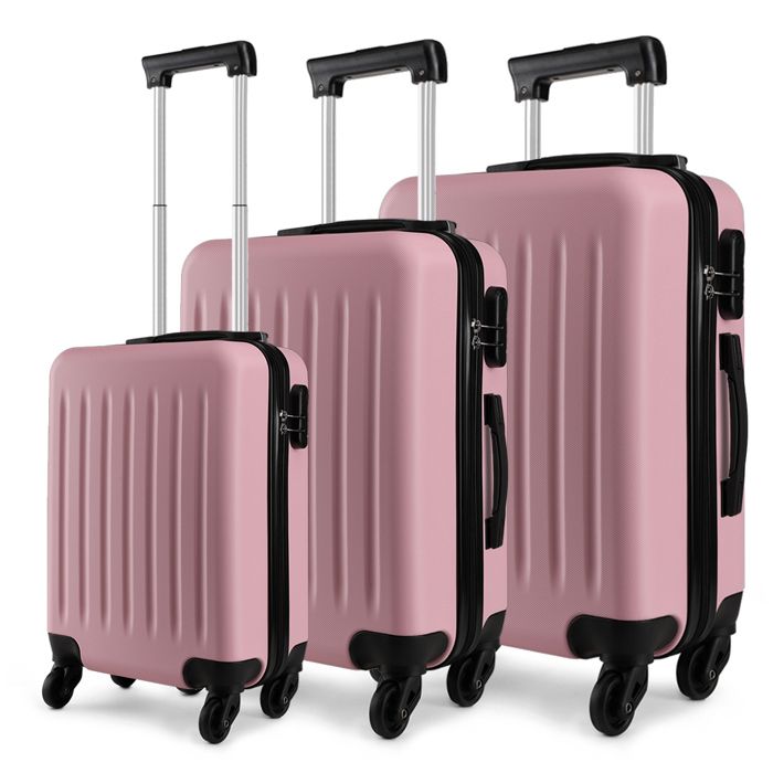 Sets de 3 Valises (48+66+75cm) Valise de Voyage Rigide ABS Cabine ...