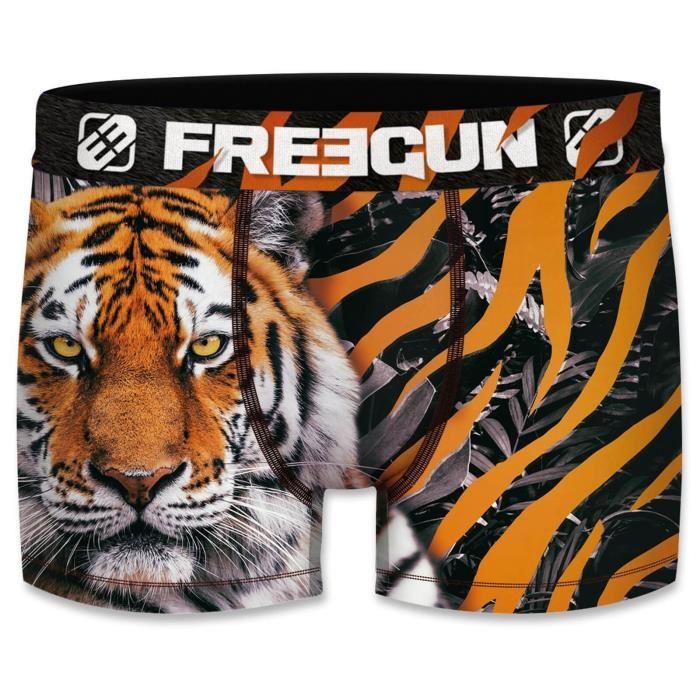Boxer Homme Microfibre Recyclé 'Animaux' - FGA16/1/BMR/TIGRE/02 Orange ...