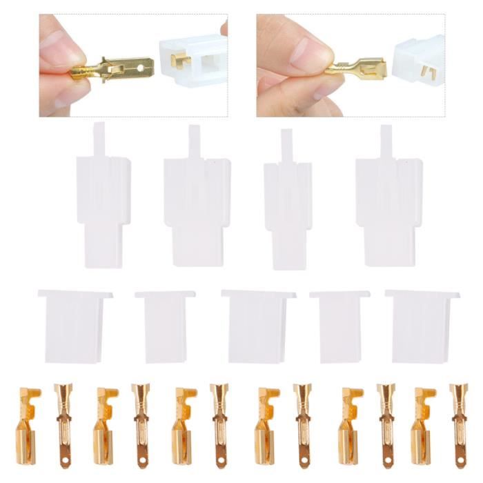 Connecteur de fil 480pcs 2 3 4 6 broches Terminal de l'adaptateur 2.8mm de 2,8mm pour moto de ...