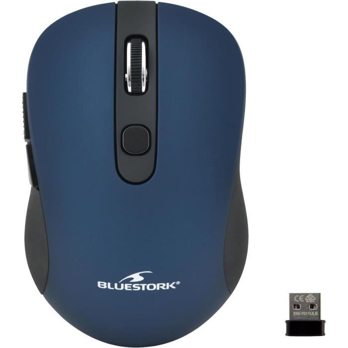 Nouveau Bluestork Souris Sans Fil 6 Boutons Bleu Metal - 2,4 Ghz ...