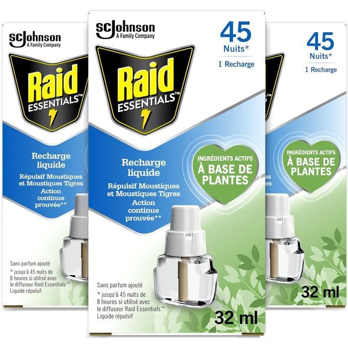 Raid Essentials Recharges pour Diffuseurs Electriques Liquides ...