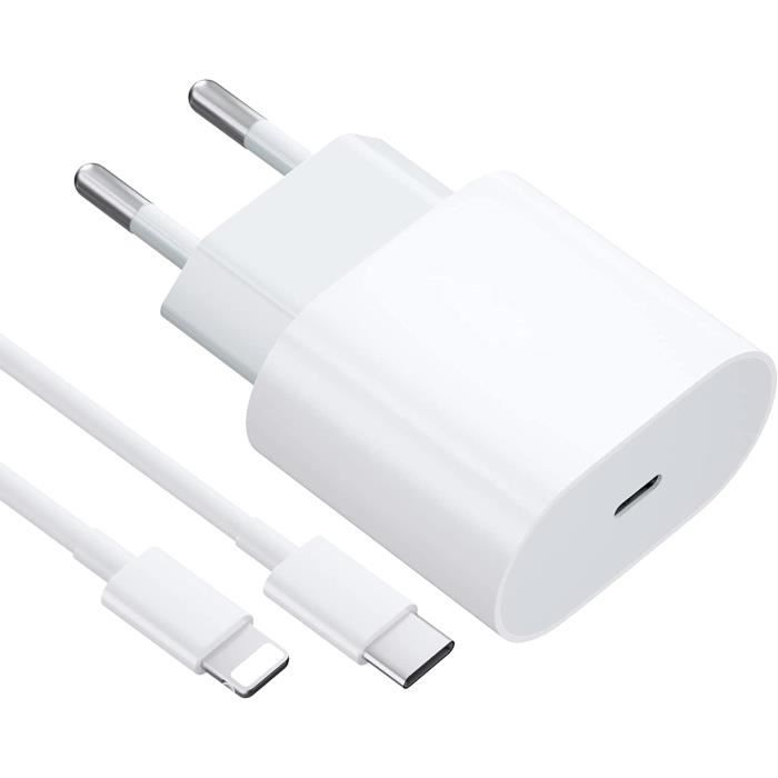 Chargeur Rapide - Apple - 20W - USB C - Câble 1m - Compatible iPhone 14 ...