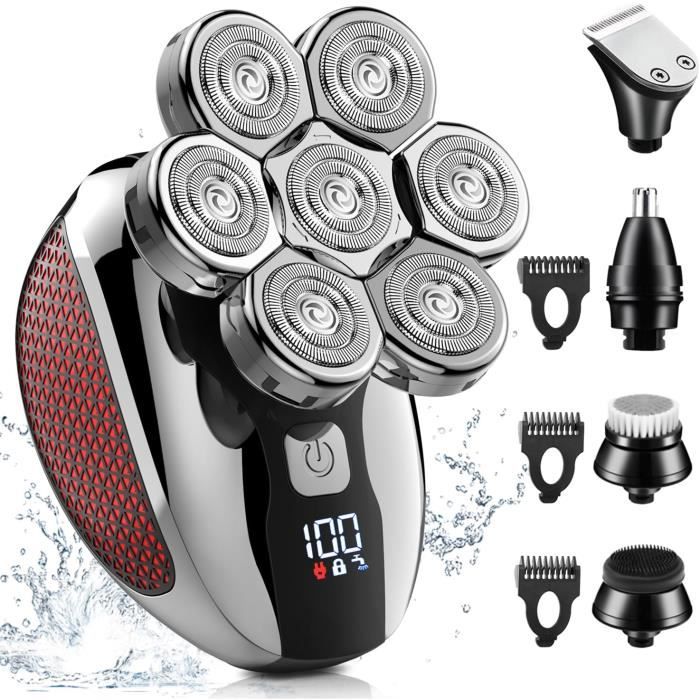 Rasoir Électrique Homme 7D, 5 En 1 Rasoir À Tête Chauve Rasoir Cheveux ...