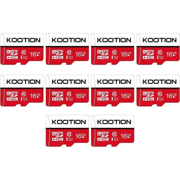 Carte Micro Sd 16 Go Micro Sd Lot De 10 Carte Mémoire Uhs-I Vitesse ...