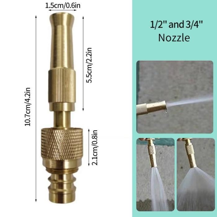TETE D'ARROSAGE,S2 1I2 3I4 Sprayer--Pistolet à Eau Avec Connecteur Adaptateur De Tuyau Ou De ...