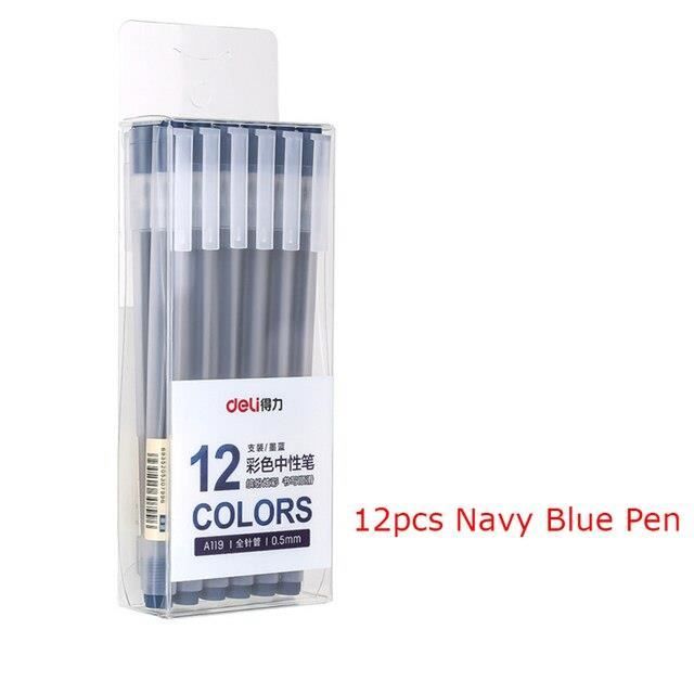 STYLO,Navy Blue-the same with pen--Stylos scolaires Deli Gel, pièces ...