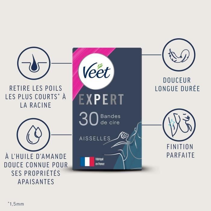 Expert - 30 Bandes De Cire Froide Aisselles - Peaux Sensibles ...