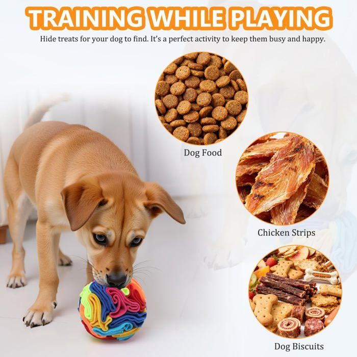 Snuffle Ball pour Petits Chiens Jouet Interactif avec Sac de Rangement ...