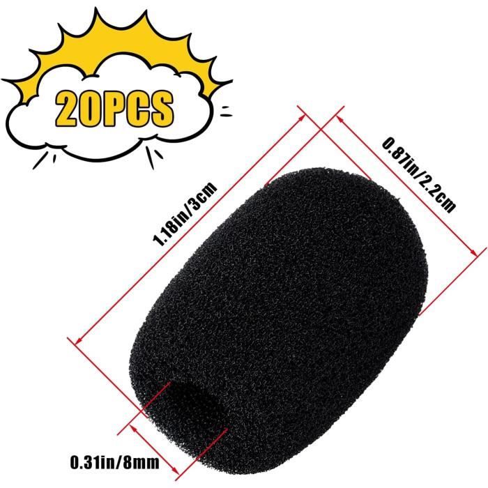 20Pcs Mini Bonnette Micro Cravate Anti Vent, Housses De Microphone En ...