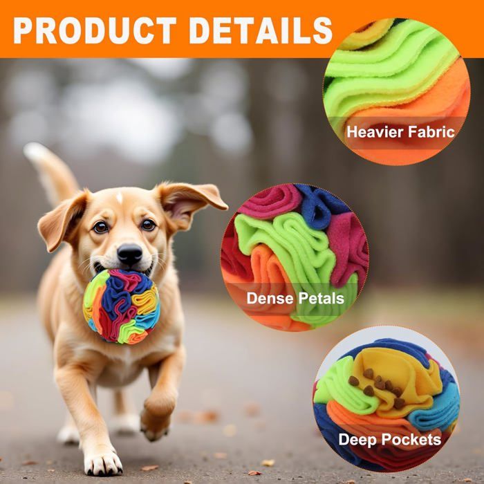 Snuffle Ball pour Petits Chiens Jouet Interactif avec Sac de Rangement ...