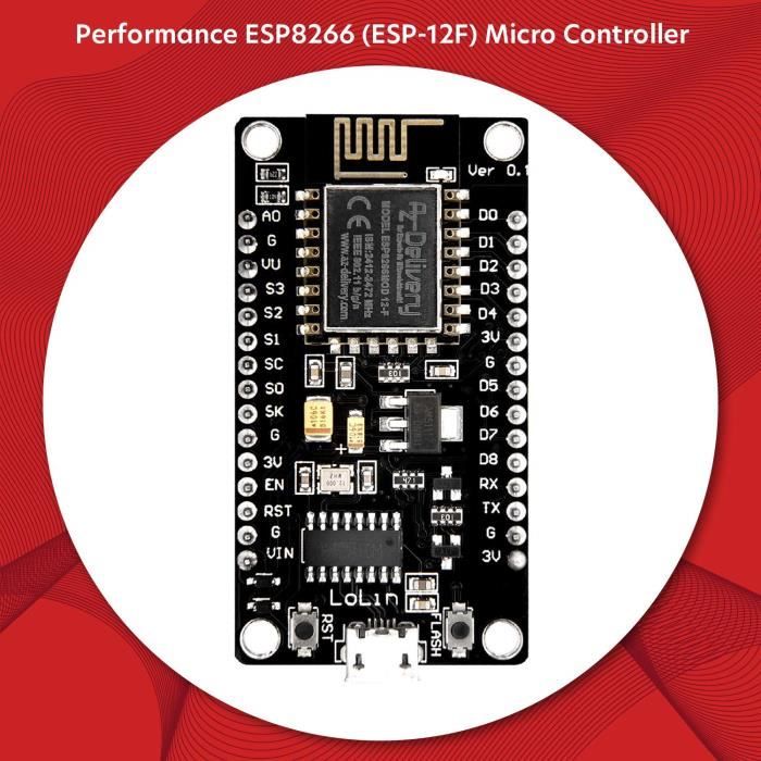 NodeMCU Lolin V3 Module ESP8266 (ESP-12F), Carte de développement Development Board Wi-FI avec ...