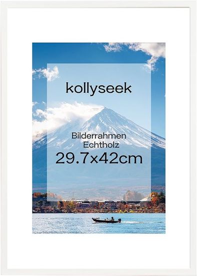 Cadre photo A3 en bois véritable avec passe-partout - Cadre en bois de ...