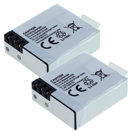 2x Batterie pour VicTsing VTIN 4K, Action Camera Full HD 1080p (v0122-f ...