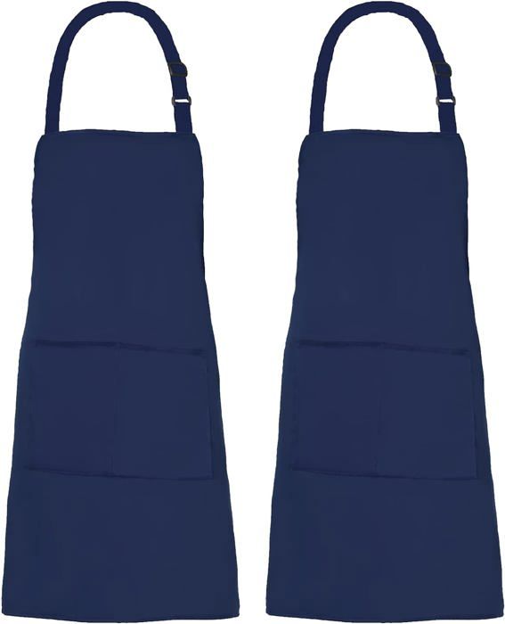 Lot de 2 Tabliers Bavette Rglables Avec 2 Poches Tablier de Chef de Cuisine Domicile pour Femmes ...