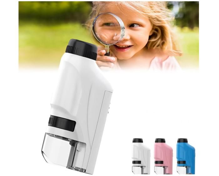 Microscope Portatif, Petiscope Enfant avec Lumière LED, Microscope ...