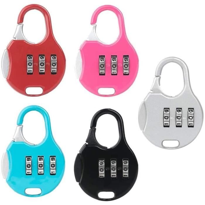 5pcs Bagages Lock Cadenas de sécurité de Verrouillage 3 Chiffres ...