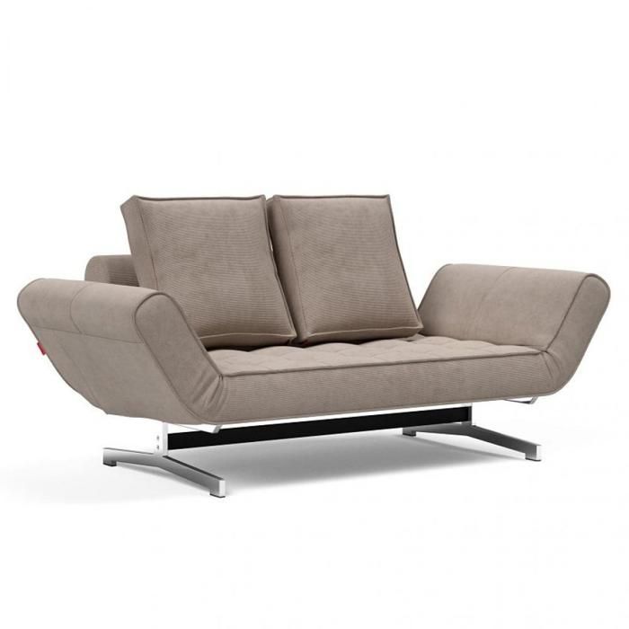 INNOVATION LIVING Canapé lit GHIA CHROME couchage 80x210 cm tissu ...