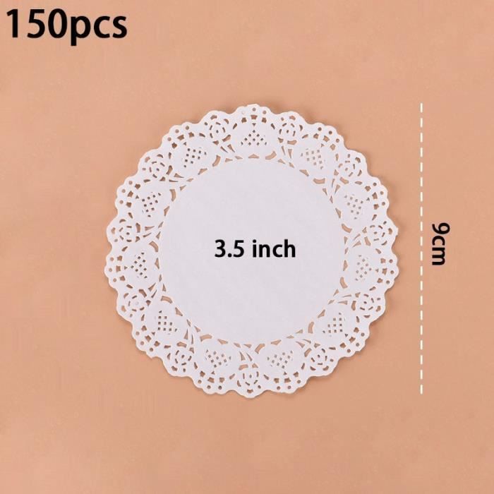 Chemin de table,Napperons en papier dentelle blanche,150 pièces,boîte d ...