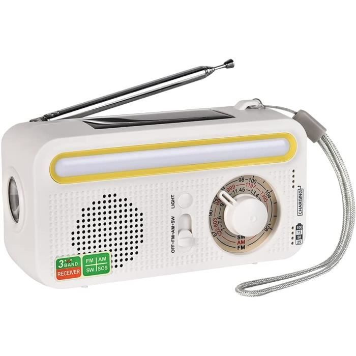 Radio solaire 5 en 1 - 2000 mAh - Fonction de charge de téléphone ...