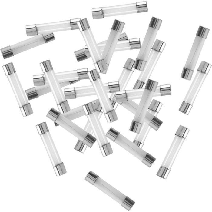 20 pieces Fusible de tube en verre a de 8A 8 amperes 250V 6 mm x 30 mm[354] - Cdiscount Bricolage