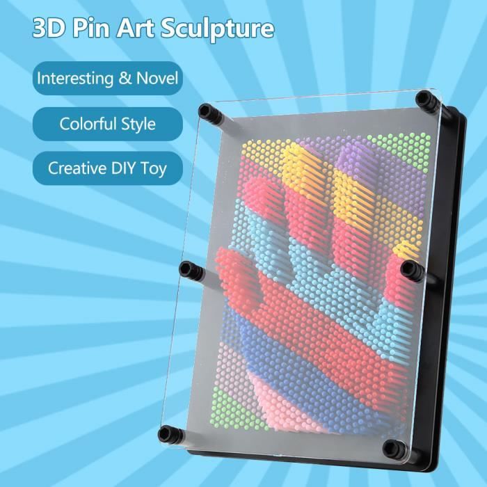 3D Pin Art Board Novel Pin Art Toy pour enfants et cadeau adulte (noir ...