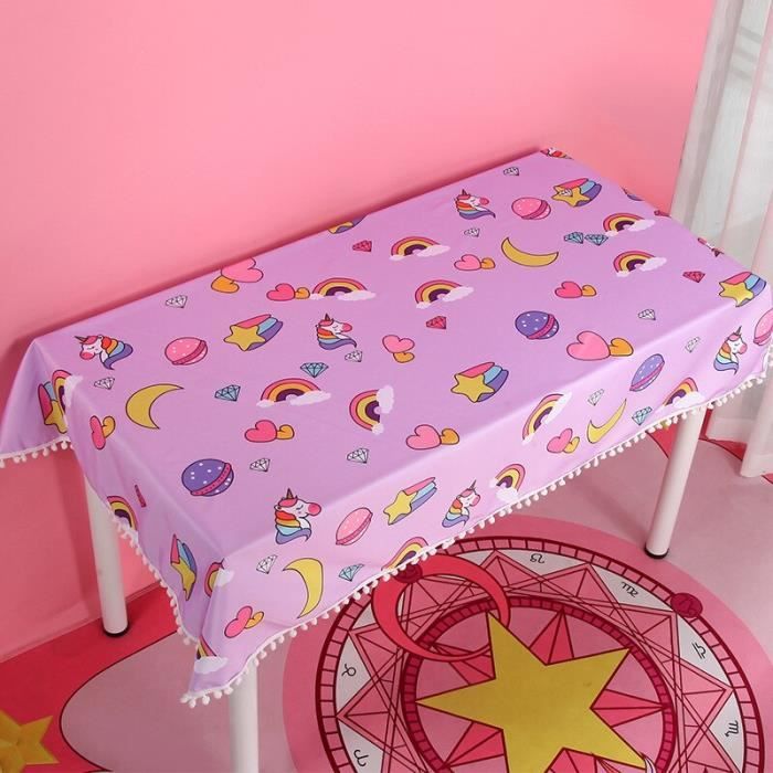 Linge de Table,Jolie nappe rose rectangulaire pour filles, décoration ...