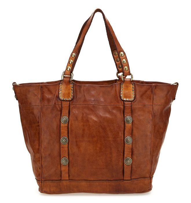 CAMPOMAGGI Sac à épaule terracotta en cuir pour femme - Shopping Bag ...