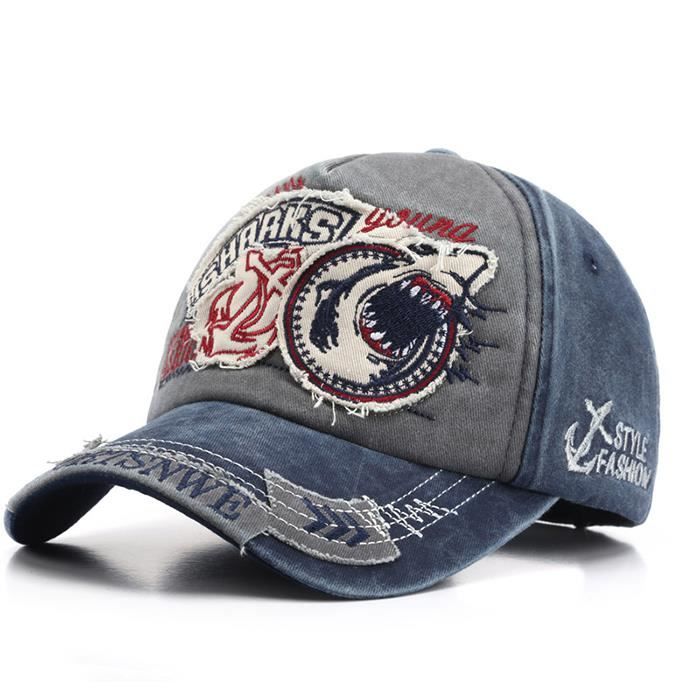 Chapeau Homme Denim Pointe Portée La Recherche Lavé Baseball Protection ...