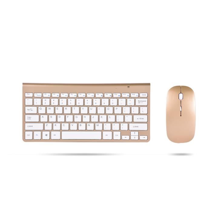 HURRISE combo clavier sans fil Kit clavier et souris sans fil Slim 2,4 ...